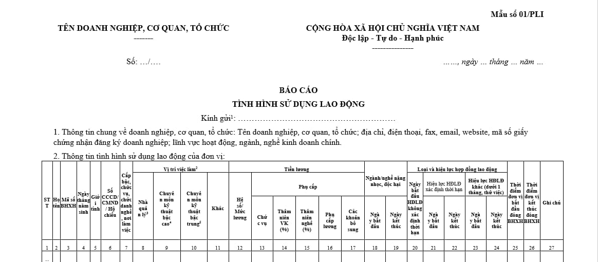 Mức xử phạt hành vi nộp trễ báo cáo tình hình sử dụng lao động? Mẫu báo cáo tình hình sử dụng ...